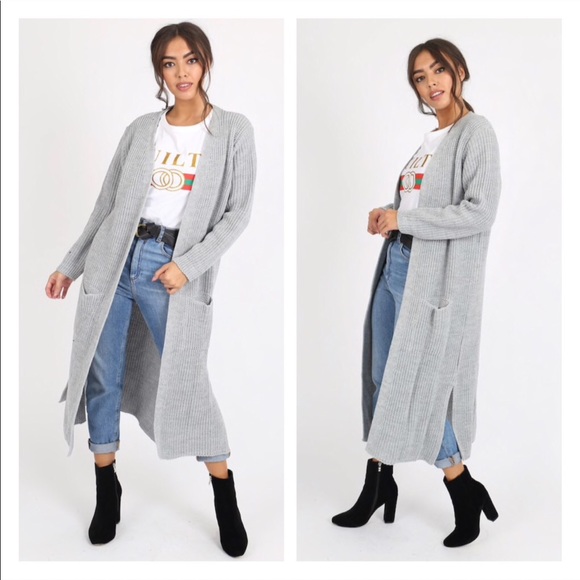 LilyandGypsy | Sweaters | Longline Cardigan In Gray | Poshmark